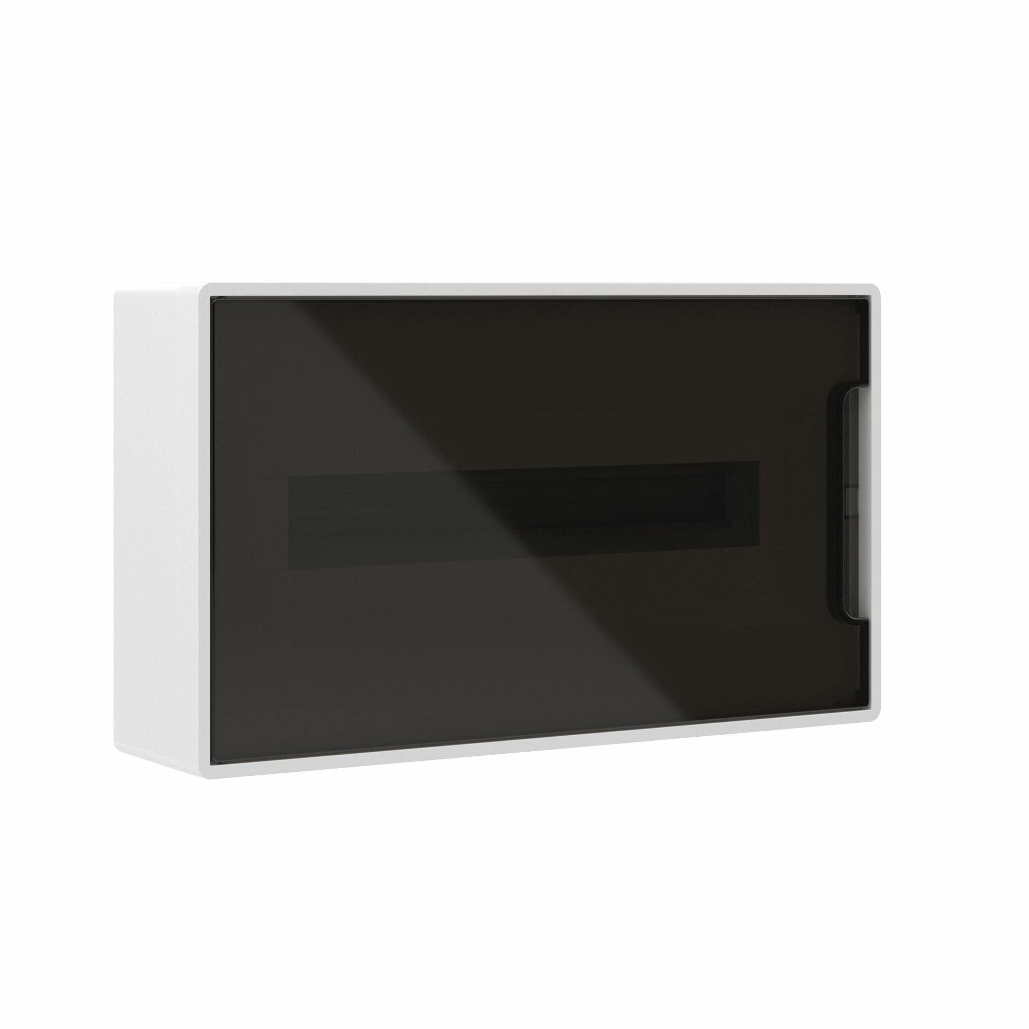 Щиток настенный DKC Frame, ЩРн-П-18, 18 модулей, белый, с тонированной дверцей, с 2 шинами PEN на 8 и 10 отверстий, F18W1WD, DKC