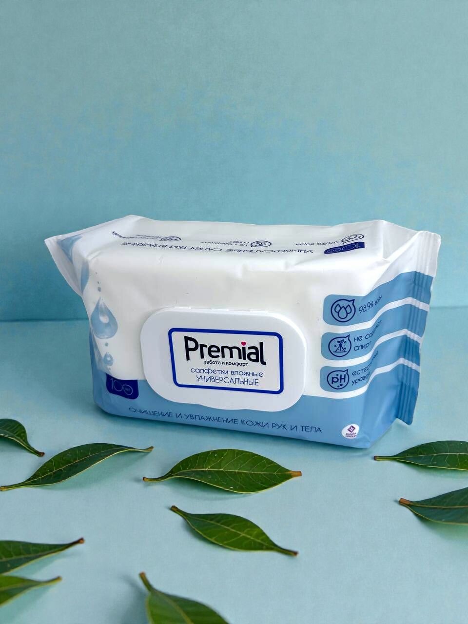 PREMIAL Салфетки влажные с термальной водой 100 штук