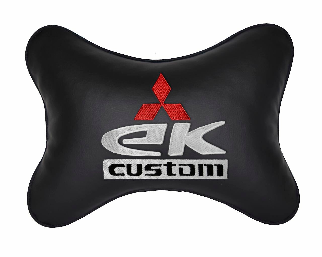 Подушка на подголовник черная экокожа MITSUBISHI Ek custom