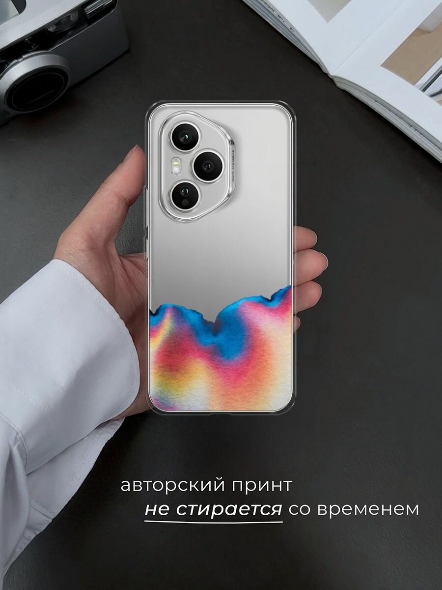 Чехол на Honor 400 Pro / Хонор 400 Про с принтом Акварельное сочетание, прозрачный — фото 1