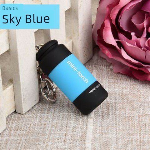 Мини-фонарик LED, мощный свет, бытовой, с USB-зарядкой, портативный, для студентов, маленький фонарик, фонарик-брелок