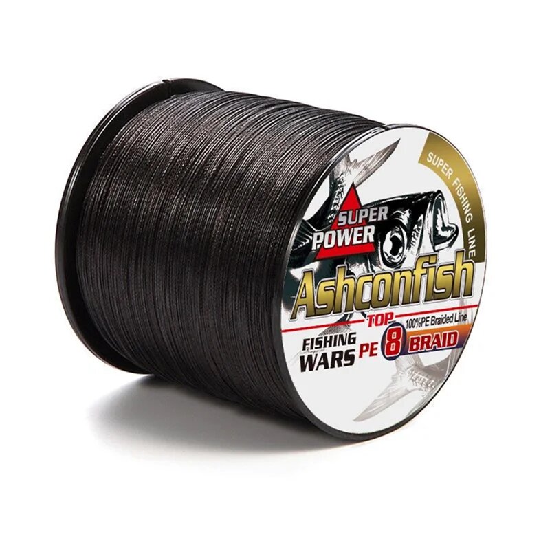 Плетенка Ashconfish 8 Braid, 500м, Black, 300LB, 1.00MM