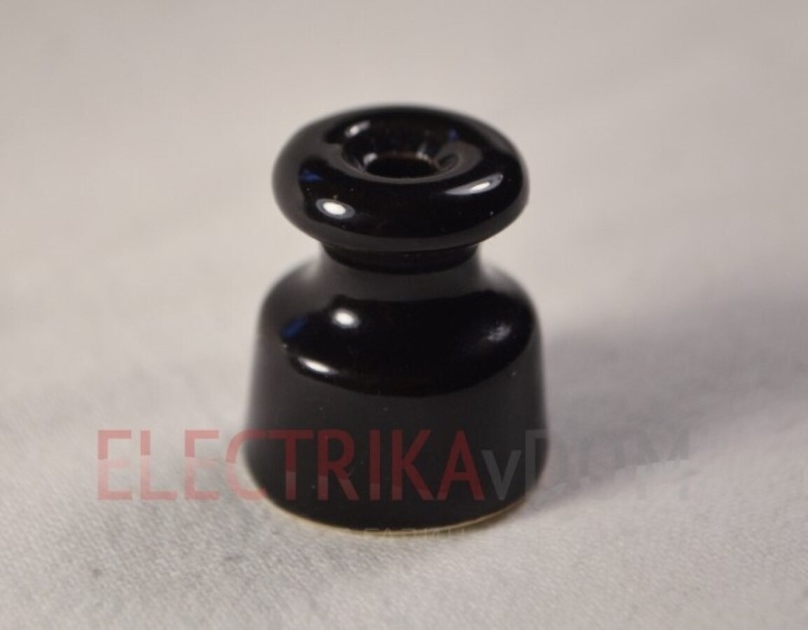Interior Electric Ретро изолятор, керамика, цвет черный, 1уп/10шт.