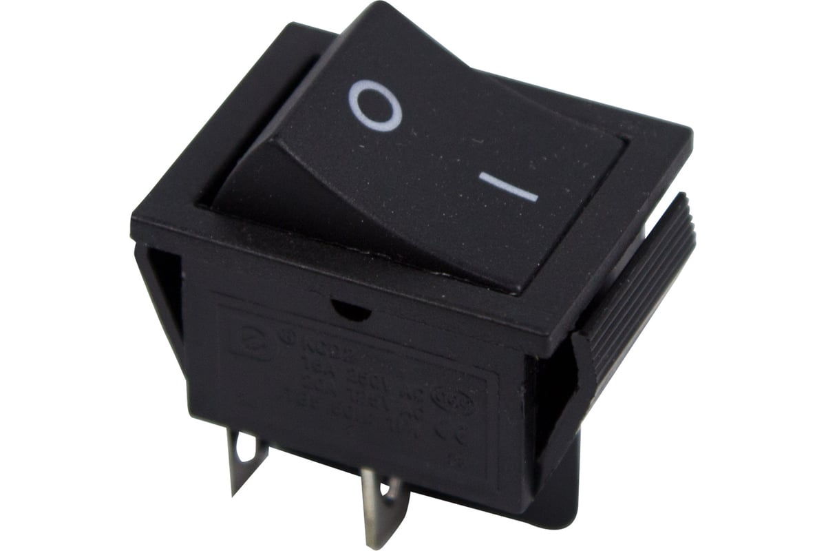 Выключатель клавишный Rexant OFF-(ON) черный (250В 15А (4с)) без фиксации {36-2380} (1 шт)