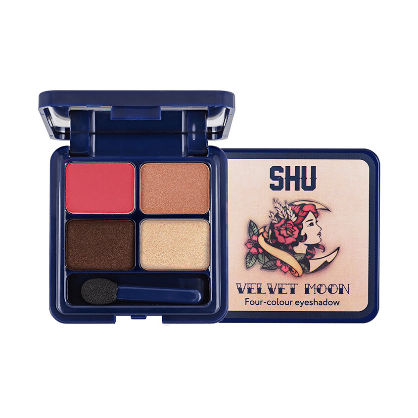 Тени для век SHU VELVET MOON четырехцветные тон 155 Красный нюд