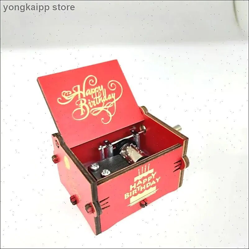 Деревянная музыкальная шкатулка с ручным заводом, расписной подарок на день рождения