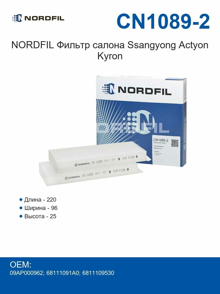 NORDFIL Фильтр салона Ssangyong Actyon Kyron