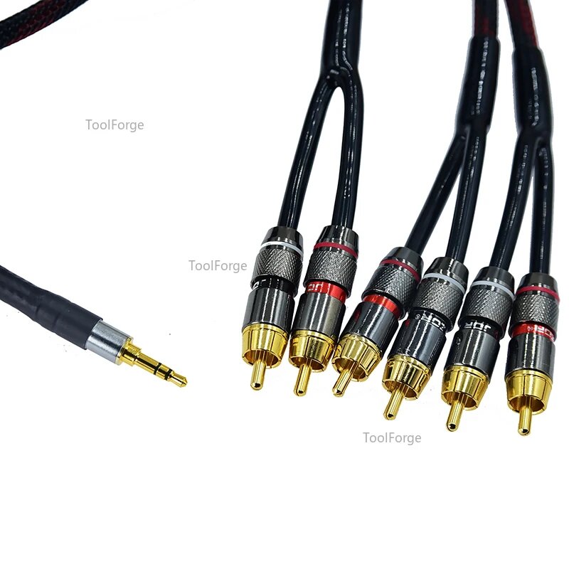Аудио кабель RCA 3.5 мм KNONEWIN, 0.5m