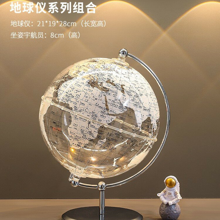 Прозрачный декоративный глобус, роскошный элемент декора для гостиной, тумбы под телевизор, офиса, украшение для рабочего стола в стиле космонавта, подарок на день рождения.