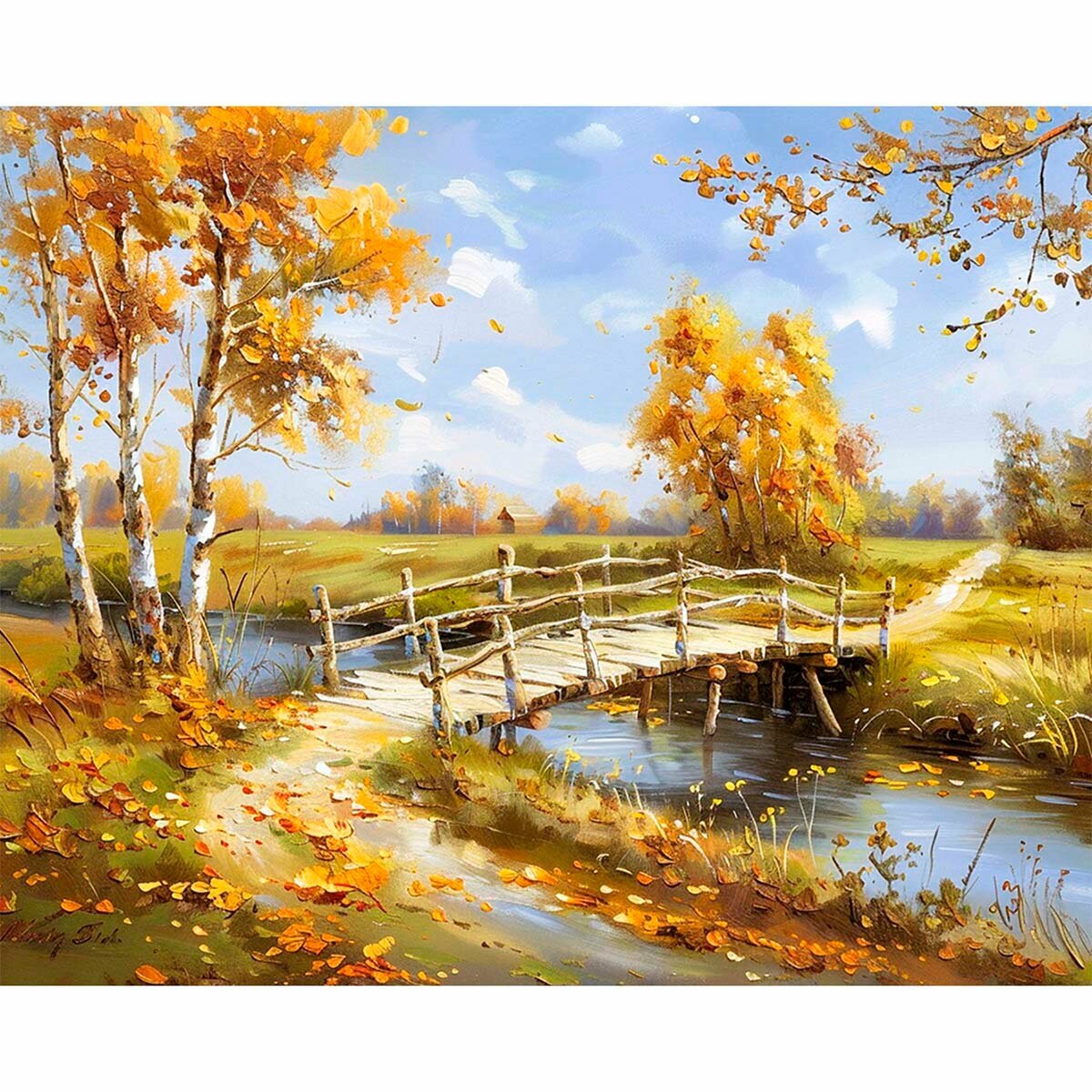 Алмазная мозаика 'Осенние воды', 50х40см, Cristyle
