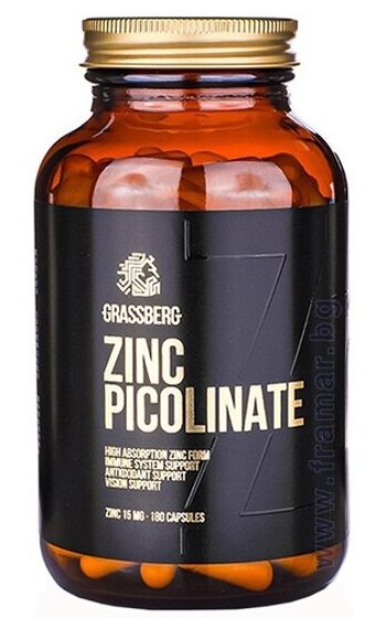 БАД Grassberg Zinc Picolinate Пиколинат Цинка 15 mg №180