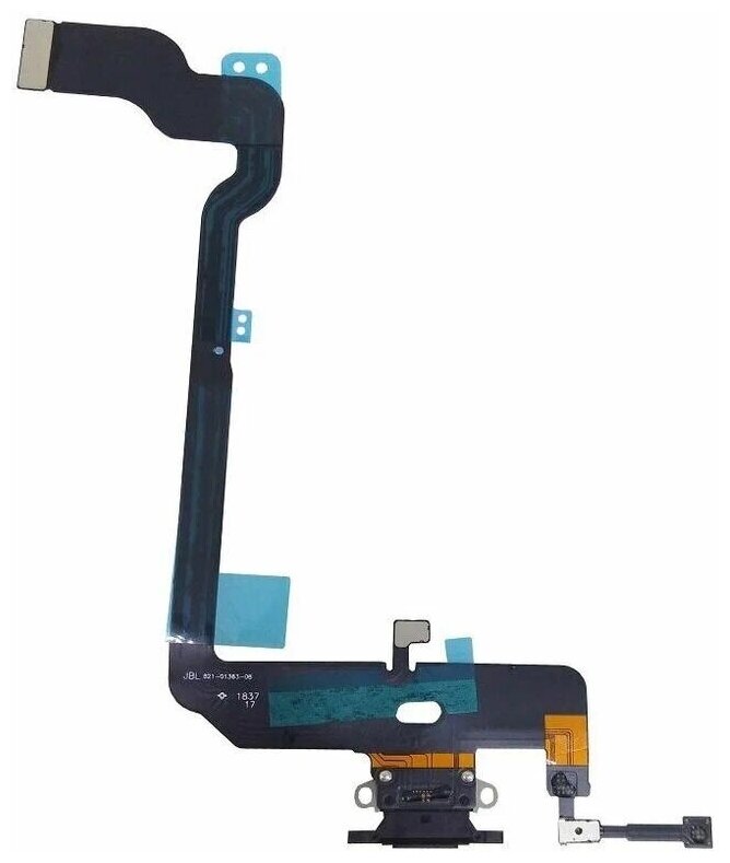 Нижняя плата iPhone Xs на системный разъем черный и микрофон