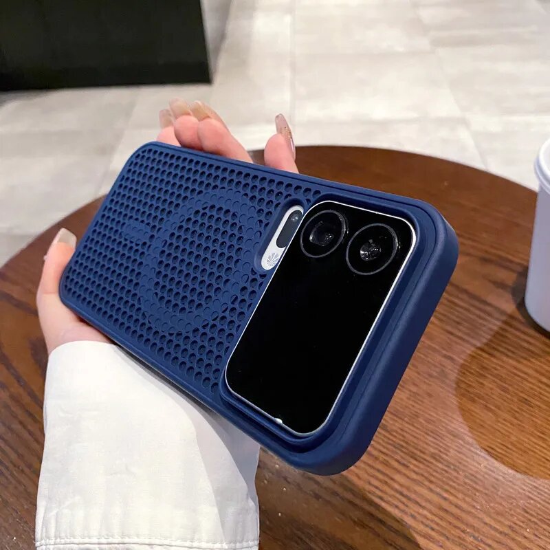 Для Xiaomi 17 Pro Max, 17 Pro магнитный чехол ELVEV с защитой от падения, Сяоми 17 Про, Синий, Blue