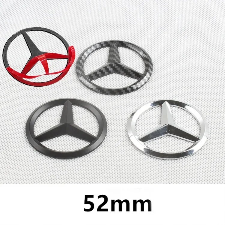 Наклейка-эмблема на руль автомобиля из АБС-пластика 52/57 мм для 52mm Car Sticker, Carbon Fibre