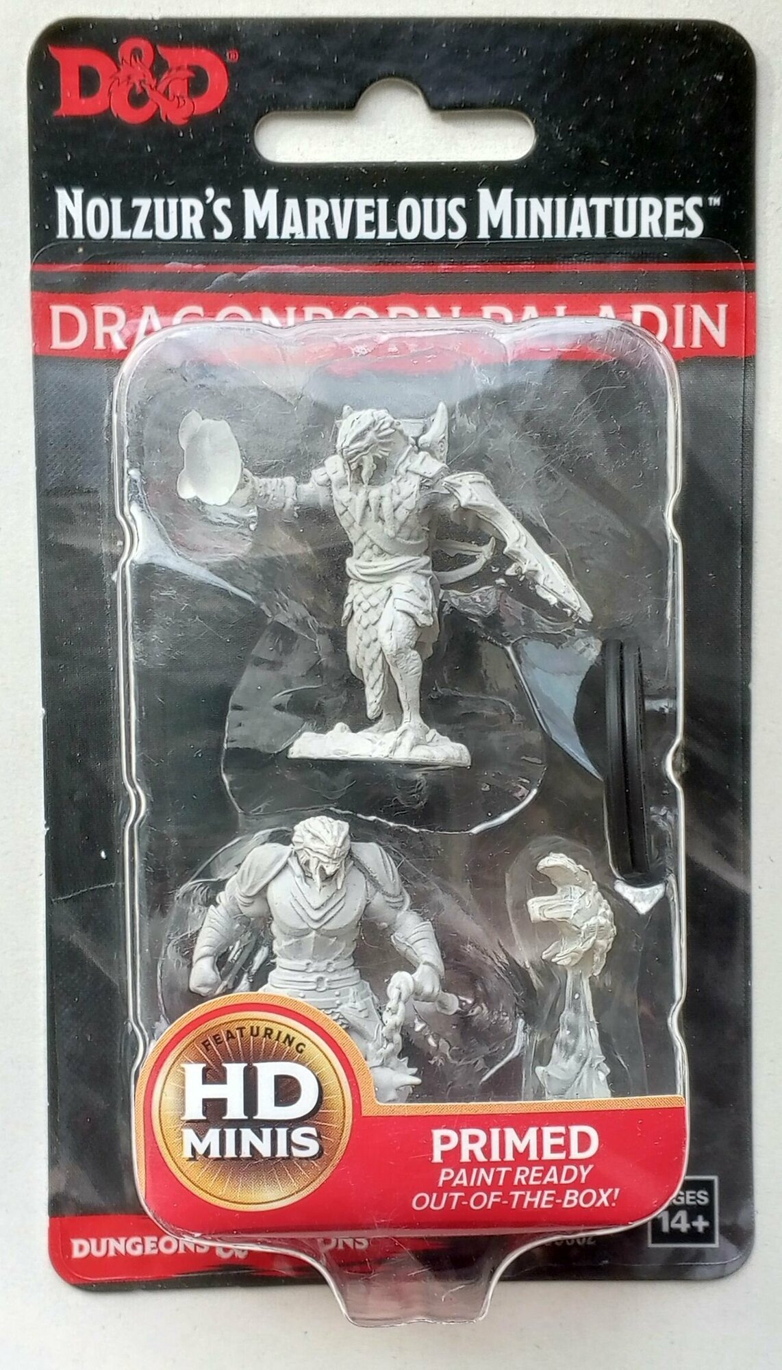 Драконорожденный воин, паладин Dragonborn. Набор из 2 грунтованных фигурок для настольных игр ДнД / Dungeons & Dragons. Размер 35 мм