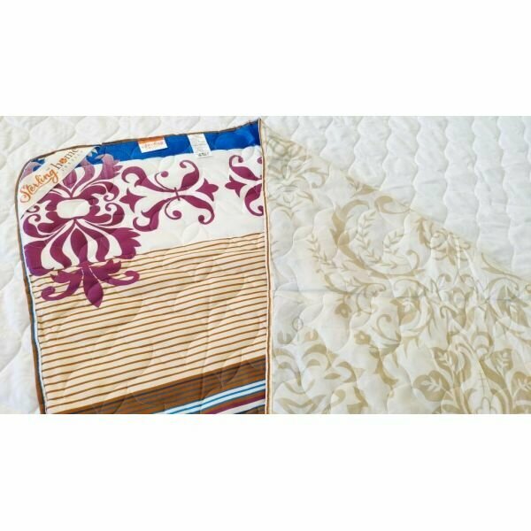 Одеяло-покрывало Sterling Home Textile "Хоум пэчворк", полиэстер 100%, 150х210 см, бежевое — фото 1