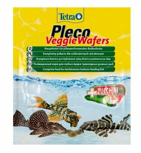 Tetra Корм пластинки для травоядных донных рыб, с цукини, 15 гр