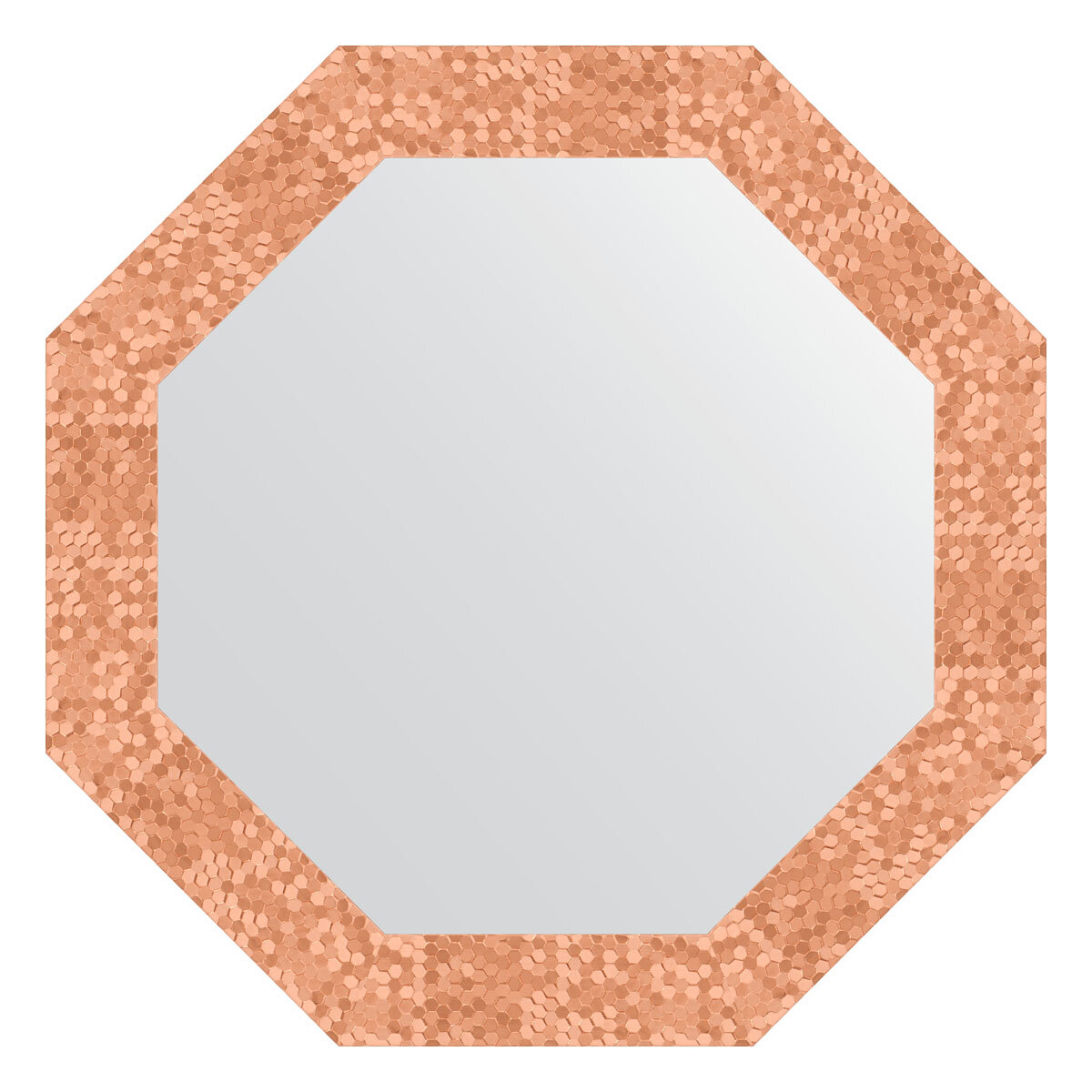 Зеркало настенное Octagon EVOFORM в багетной раме соты медь, 63х63 см, для гостиной, прихожей, кабинета, спальни и ванной комнаты, BY 3743