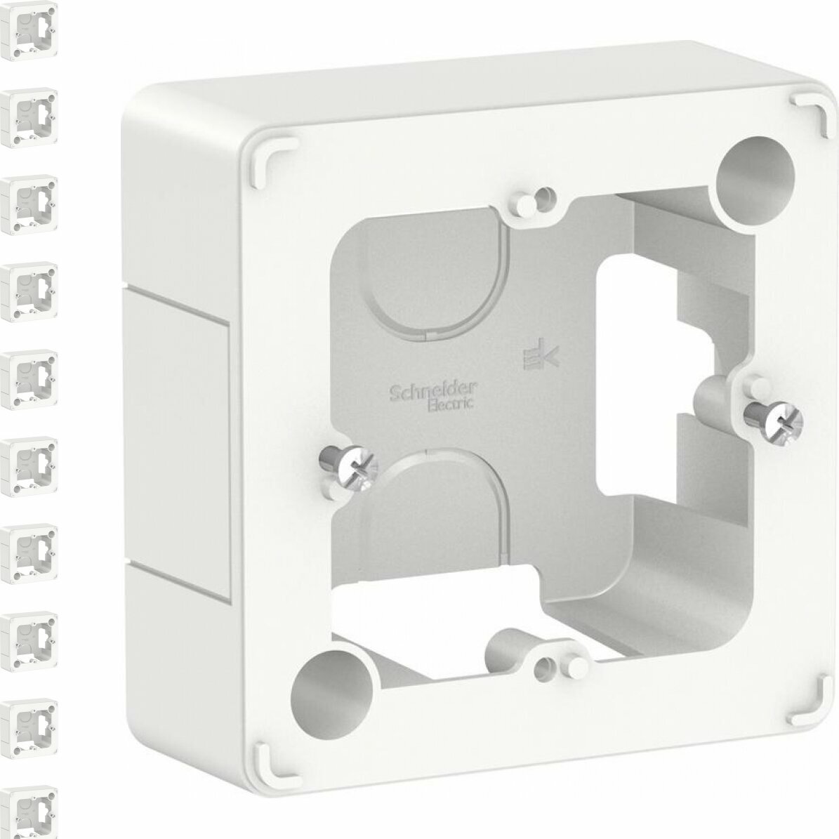 Коробка установочная Systeme Electric Blanca 86x86 квадратная IP20 белая (комплект из 10 шт.)