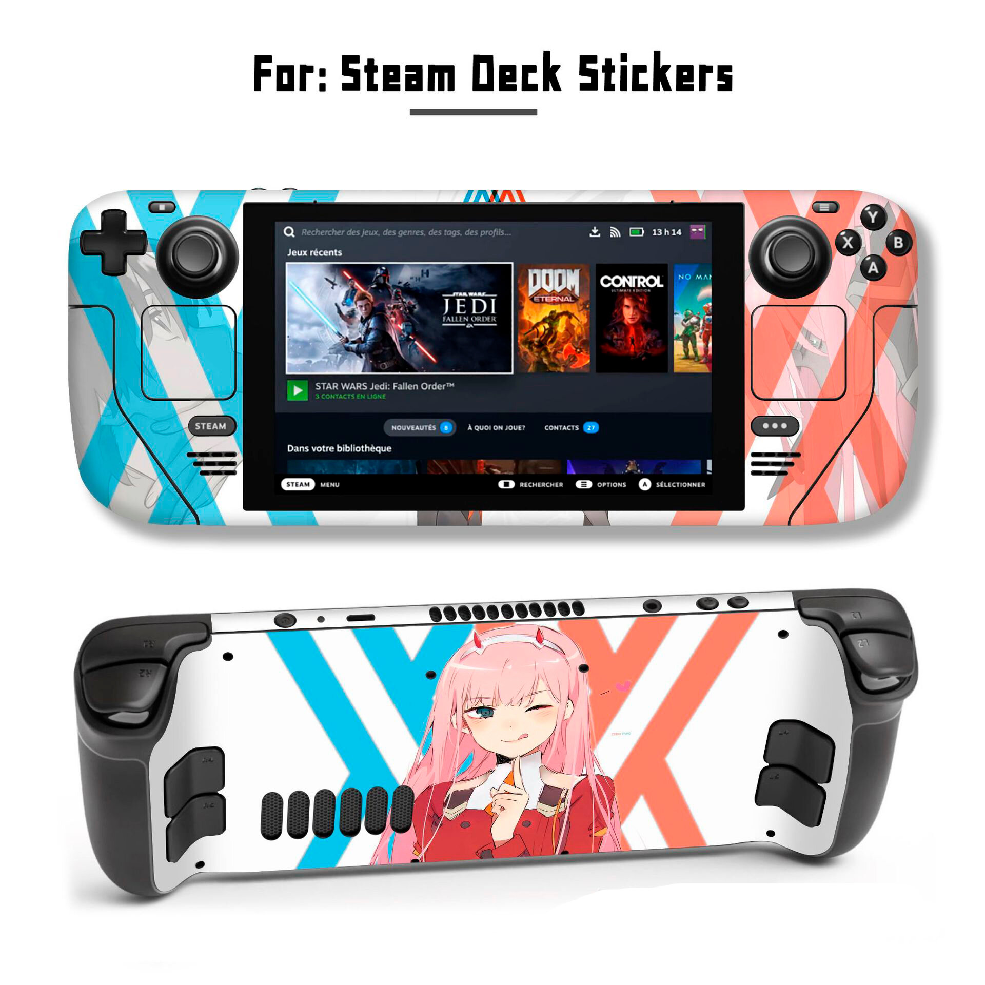 Наклейка/защитная плёнка для Steam Deck NO. 1239, Няшка