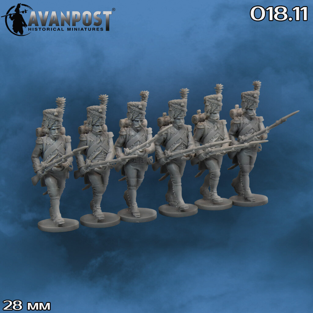 018.11АП Французская линейная пехота: гренадерская рота (в шапках)