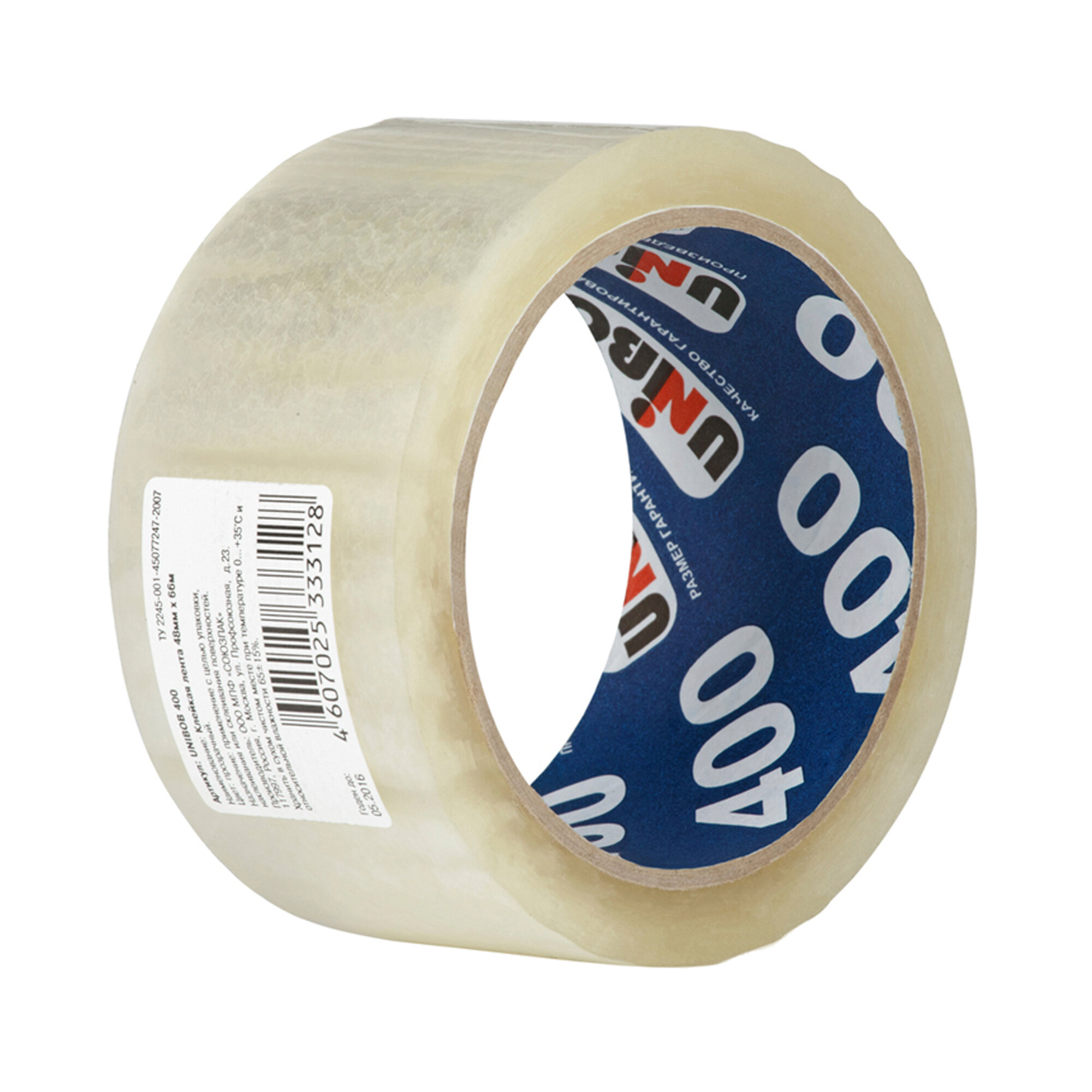 Скотч прозрачный Unibob 400, 48 мм x 66 м