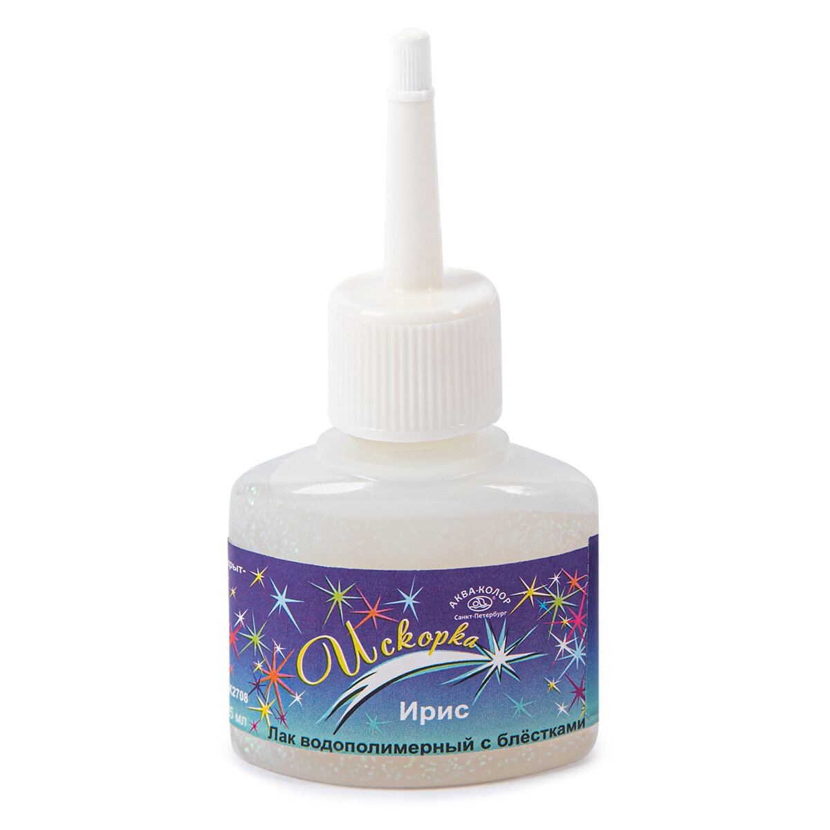 Лак водополимерный "Аква-колор" с блёстками «Искорка» 25 мл ирис К2708