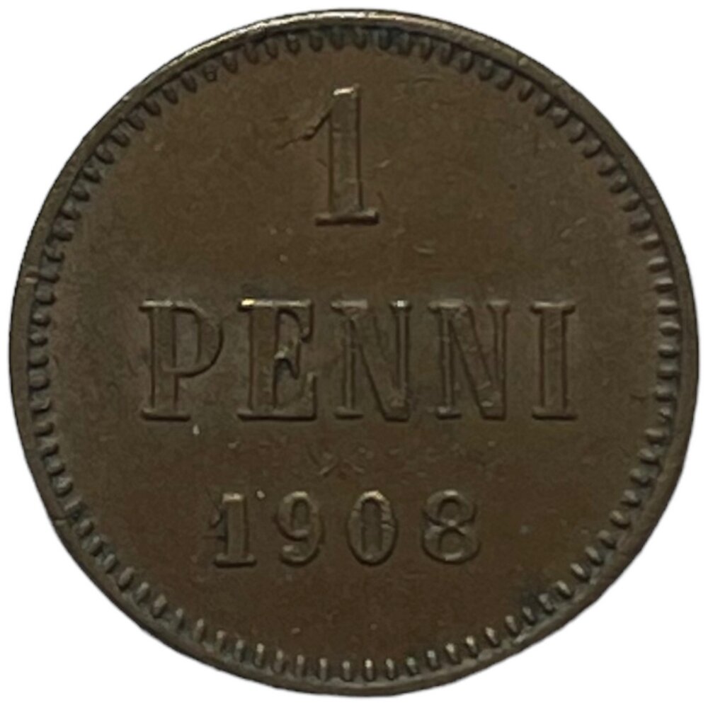 Российская империя, Финляндия 1 пенни 1908 г.