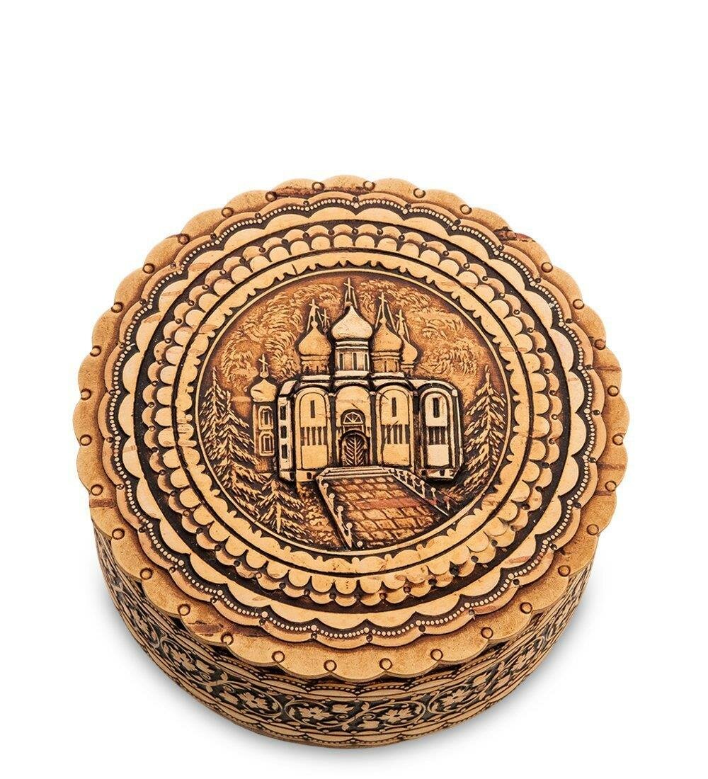 Шкатулка Живописный храм (береста)