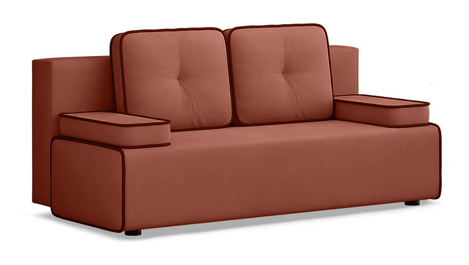 Диван раскладной Аура 8, механизм еврокнижка, в цвете коричневый (Велутто 55)