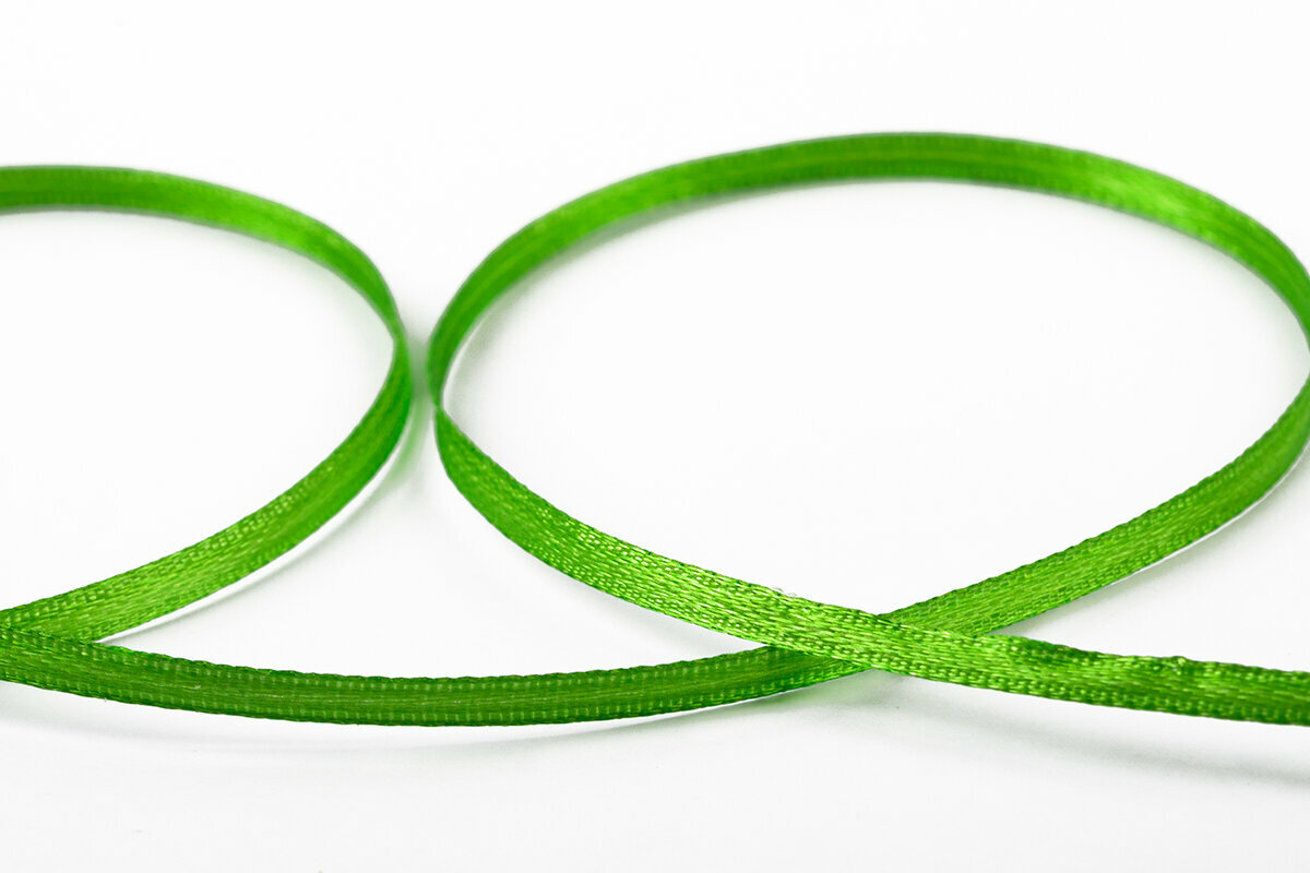 Лента атласная 3 мм (1/8 ") Gamma AL-3P двухстор. 91.4 м №085 серо-зеленый