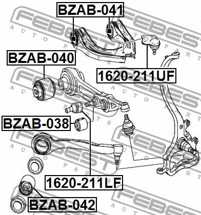 Сайлентблок подвески, BZAB040 FEBEST BZAB-040