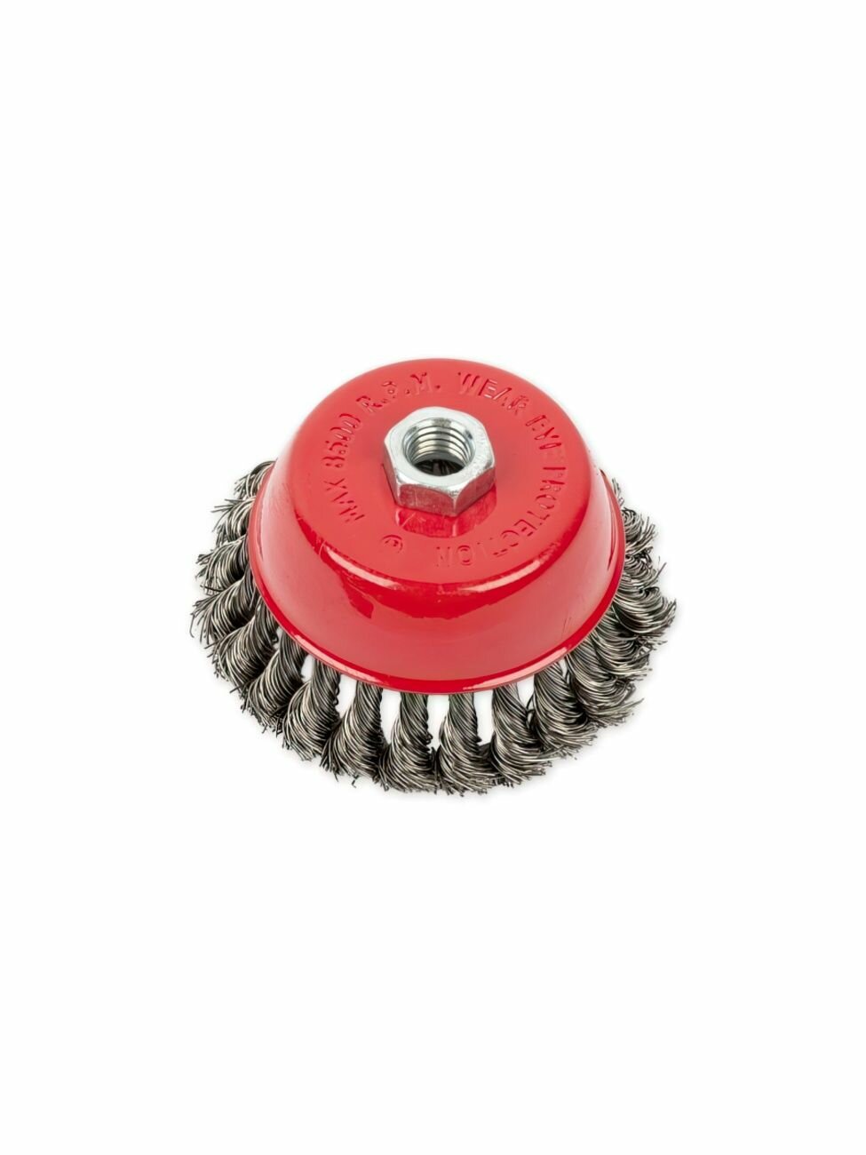 Корщетка для болгарки, щетка для УШМ чашка 100 мм, посадка M14, стальная витая проволока