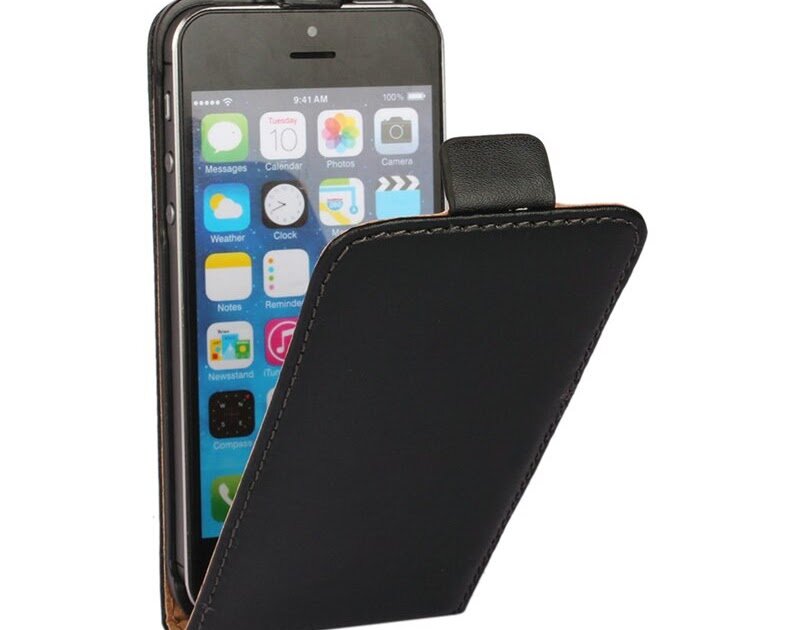 Чехол-флип MyPads для iPhone 4/ 4S вертикальный откидной черный