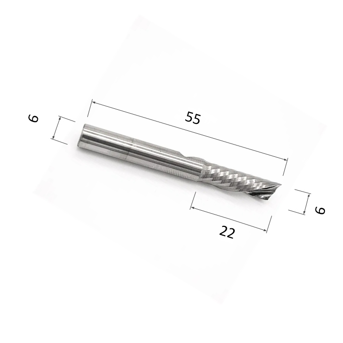 Фреза DJTOL A1LXD622 спиральная однозаходная стружка вниз (по акрилу (оргстеклу), дереву, композиту (АКП))
