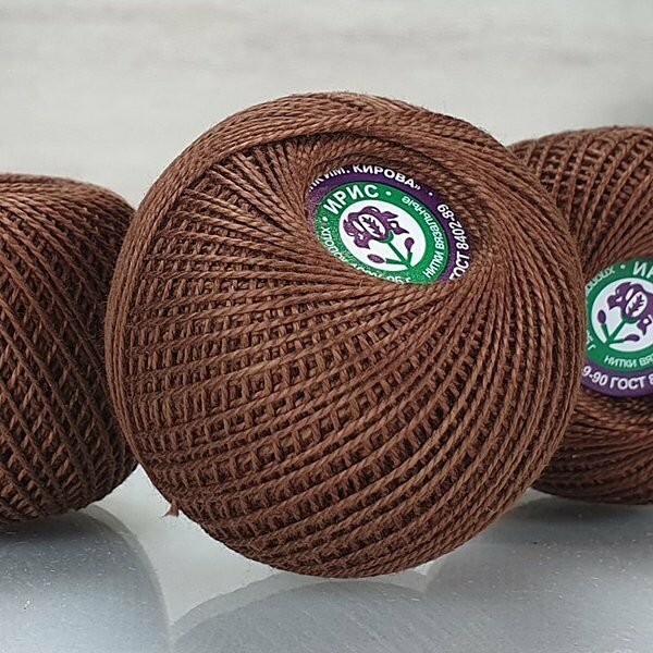 Пряжа ПНК им. Кирова ирис 25 6512 коричневый (6 мотков)