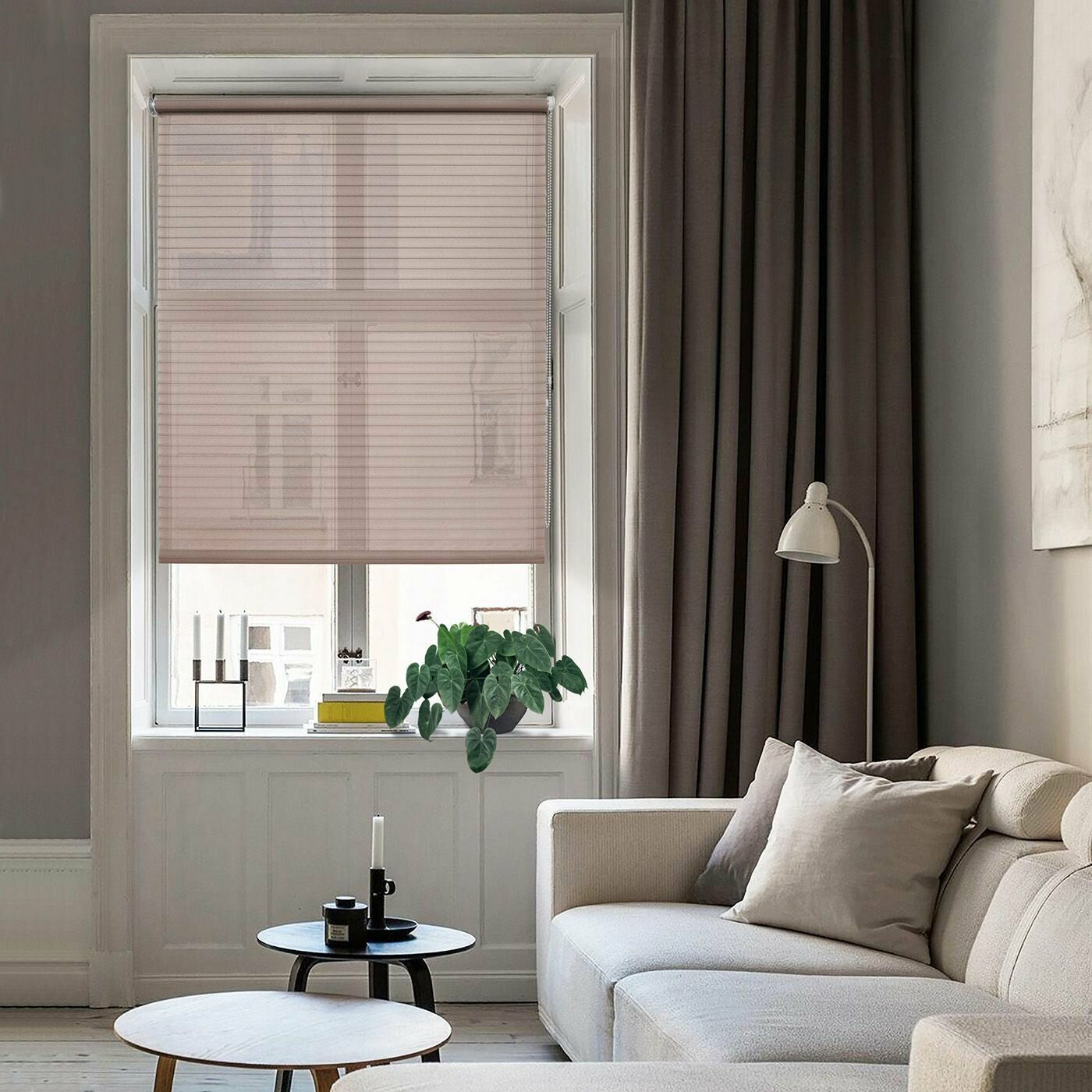 Рулонная штора УЮТ 40 см Кутюр какао Высота 175 см, рольштора полиэстер, затемнение 70%