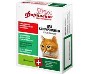 Витамины Фармавит neo для кастрированных котов и кошек 60таб фармакс