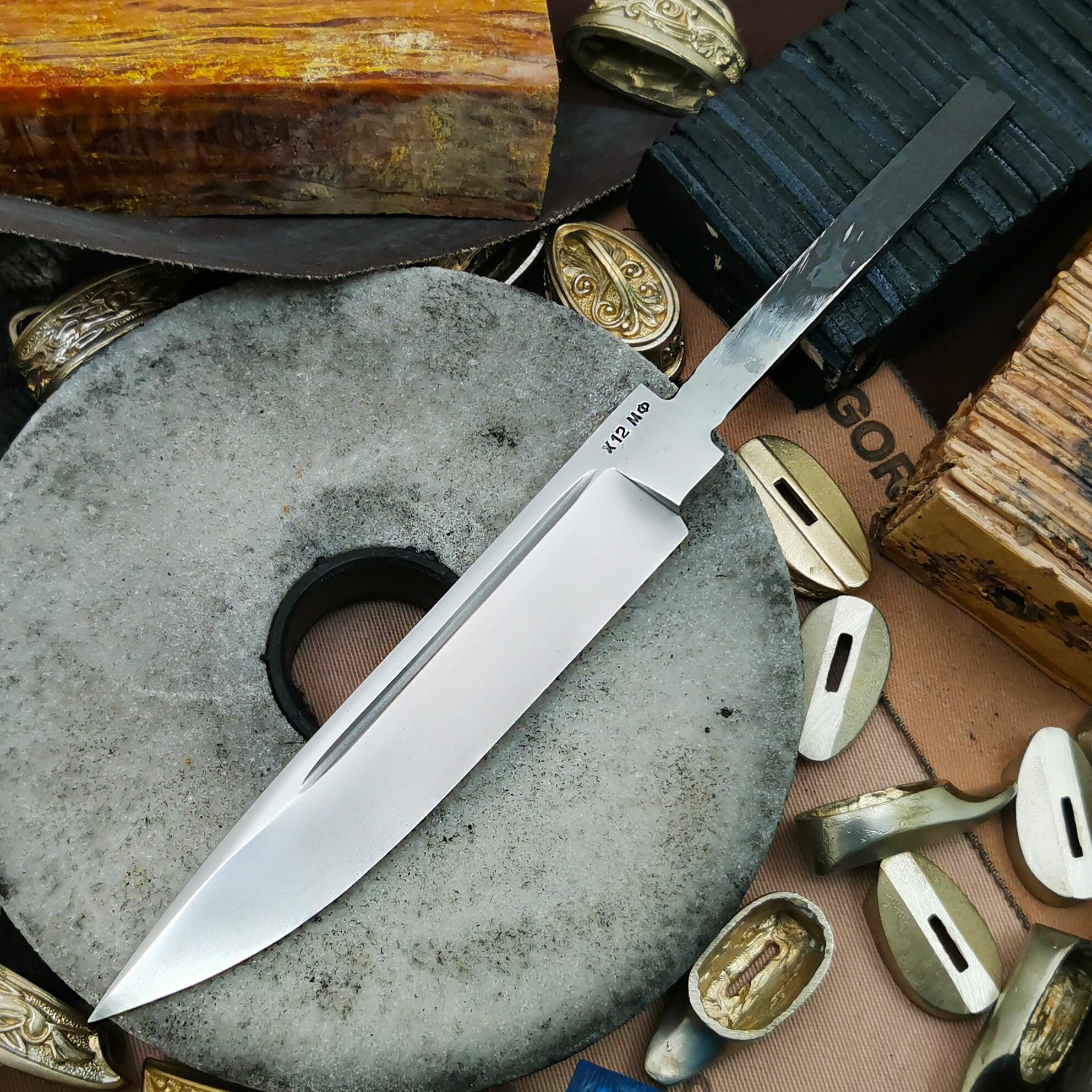 Клинок Финка НКВД из кованой стали Х12МФ (3-4 мм)