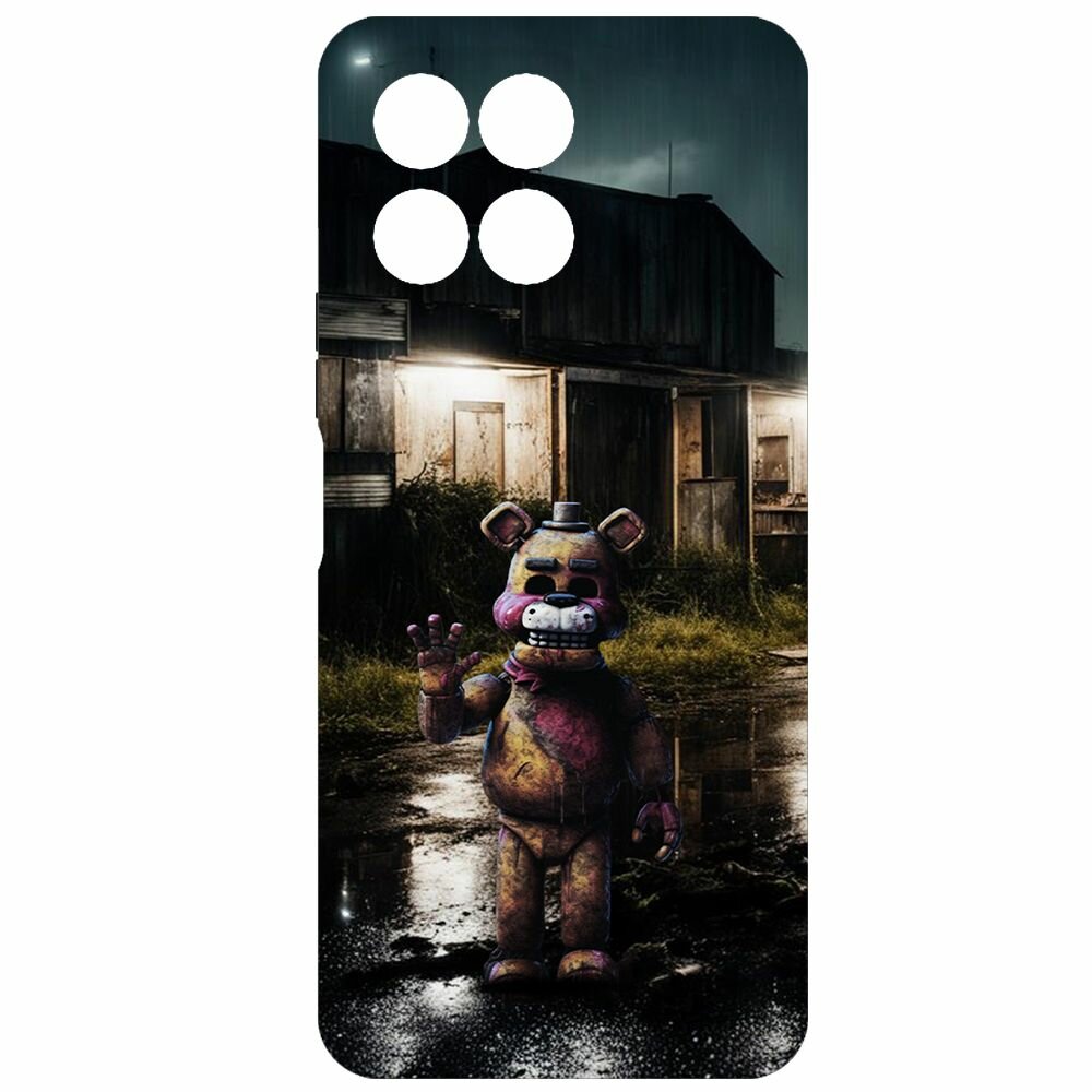 Чехол-накладка Krutoff Soft Case фнаф (FNAF) - Фредди под дождем для Honor X6a черный