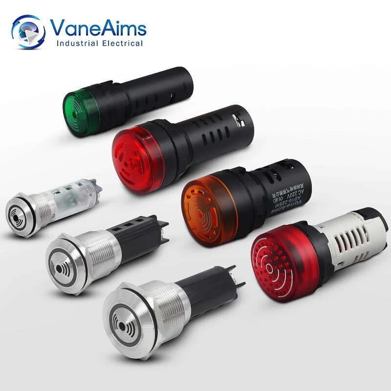 Звуковой сигнализатор VaneAims 22 мм, Red, 24V, Waterproof