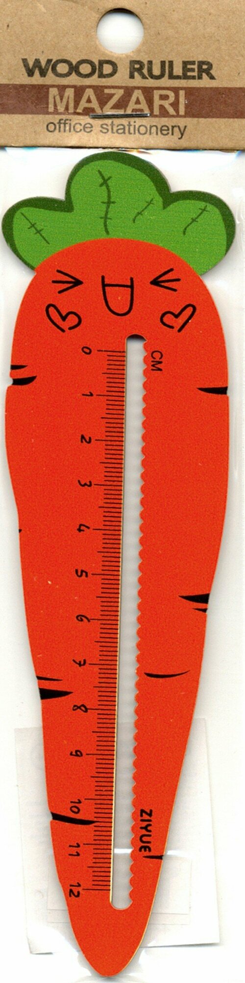 Линейка деревянная "Carrot" (12 см) (M-9731)
