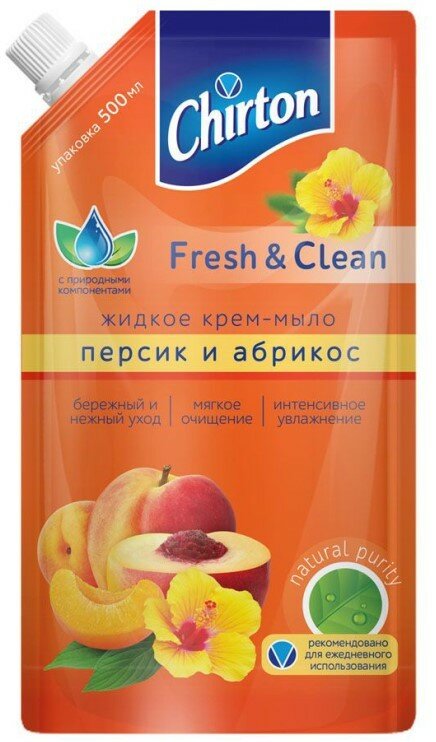 Набор из 3 штук Крем-мыло жидкое Chirton Персик и абрикос 500мл
