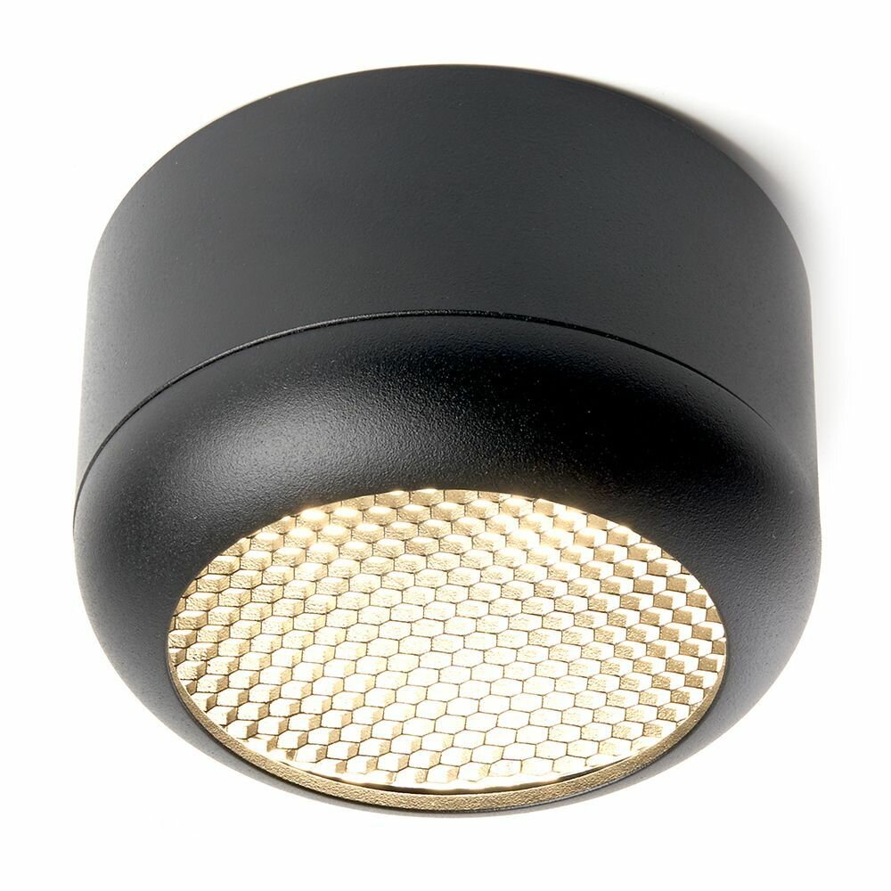 Светильник потолочный HL364 Barrel ECHO 12W, 230V, GX53, чёрный, с антибликовой сеточкой, (без лампы) Feron 48398