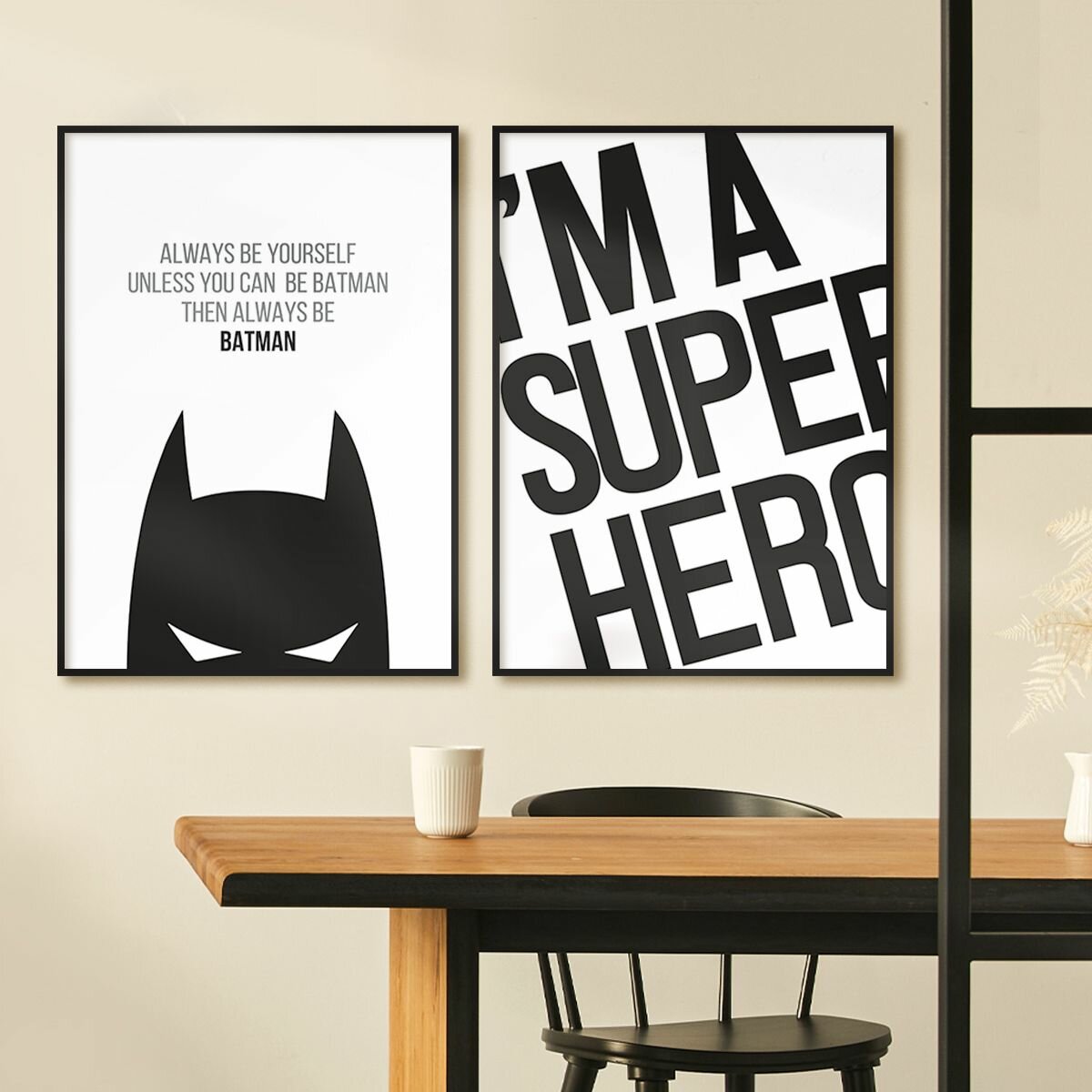Постер 2 шт 50х70 без рамки "Бэтмен Супергерой" набор картин для интерьера