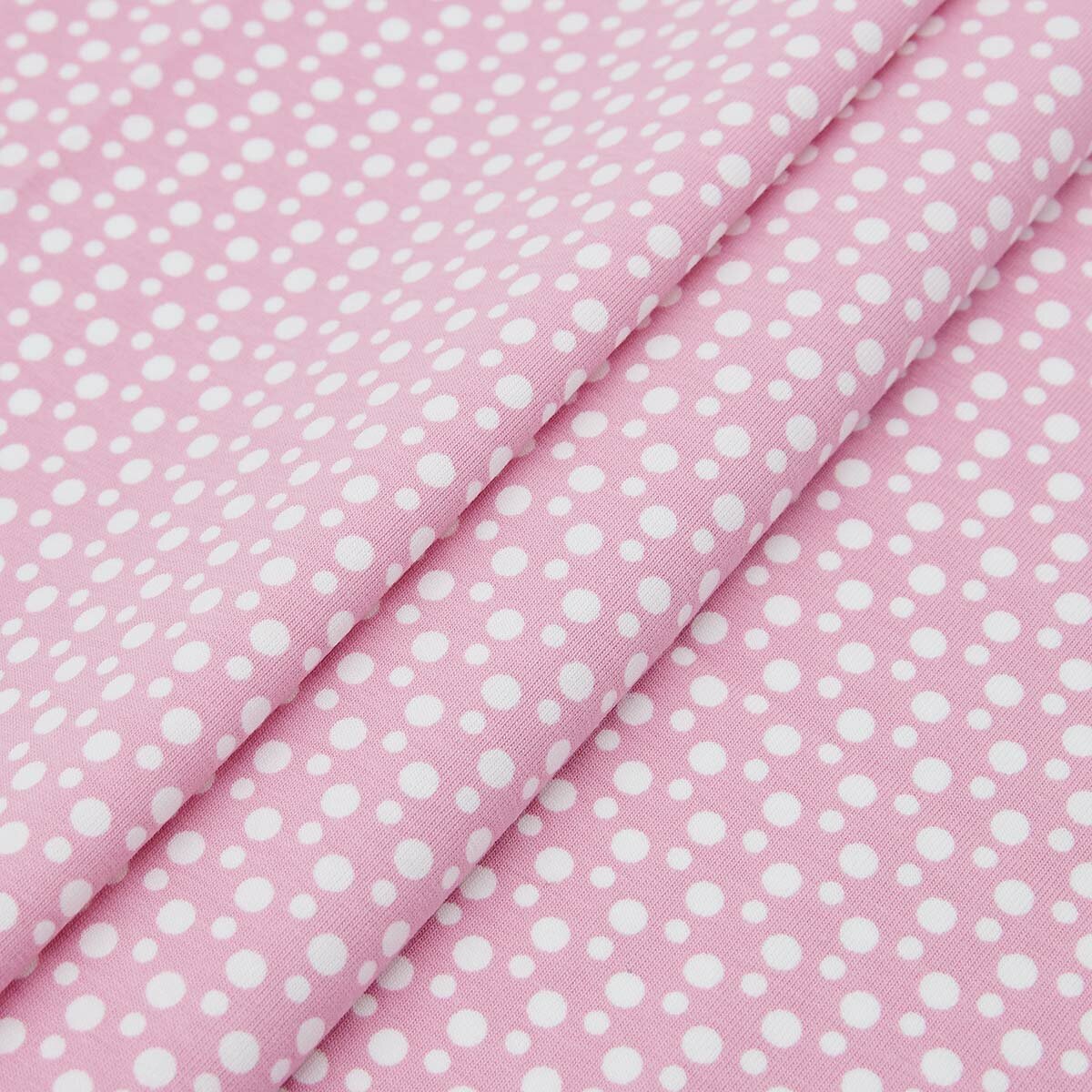 647712 Ткань коллекция 'Jersey', 48*50см, 95% хлопок, 5% эластан Gutermann (43 розовый/белый горошек)