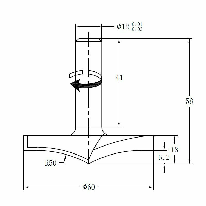 GREENCUT Фреза профильная для фасадов D 60x12x54 S 12 BX11905