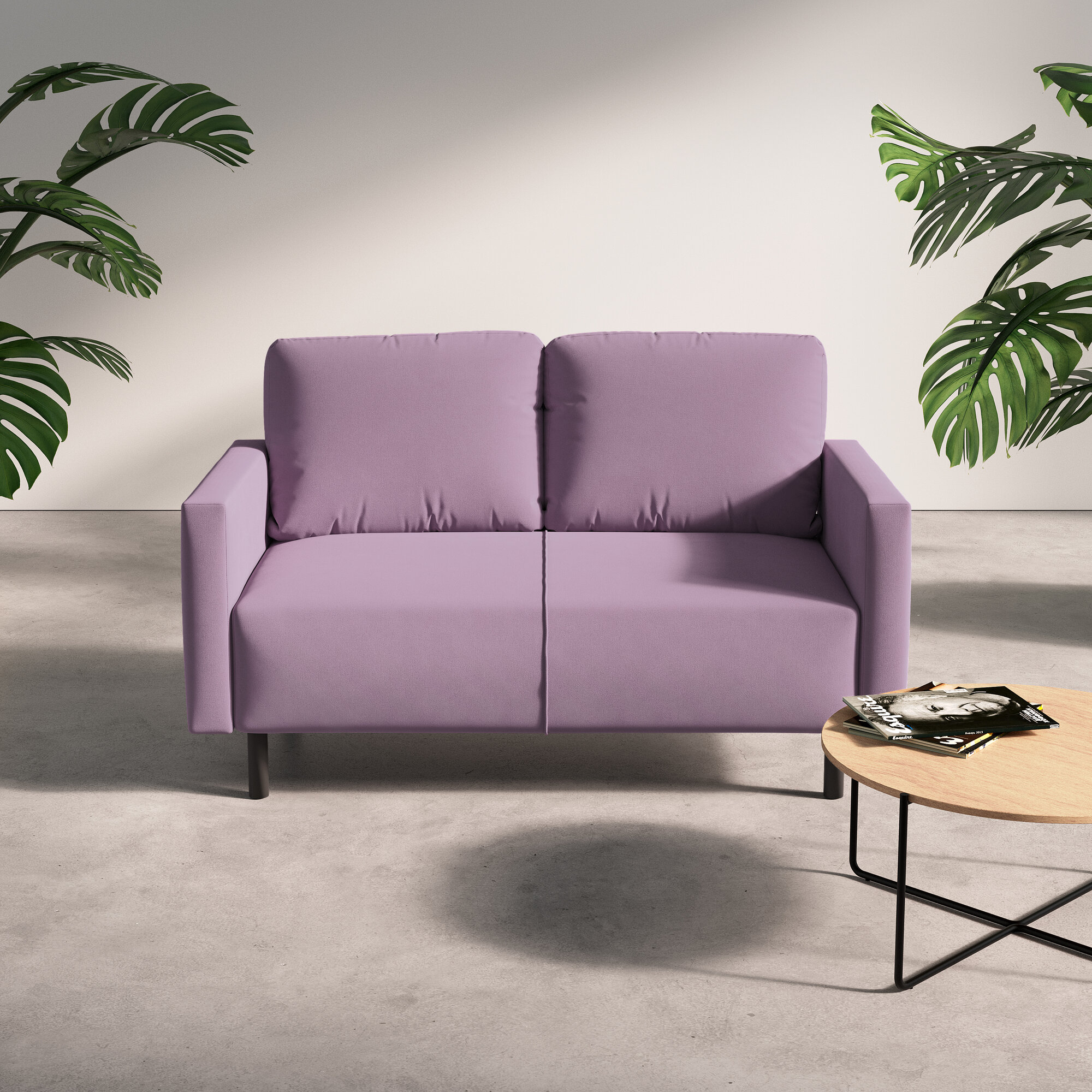 Диван SALON TRON "Сканди", прямой, 120 х 66 х 85 см антивандальный велюр сиреневый