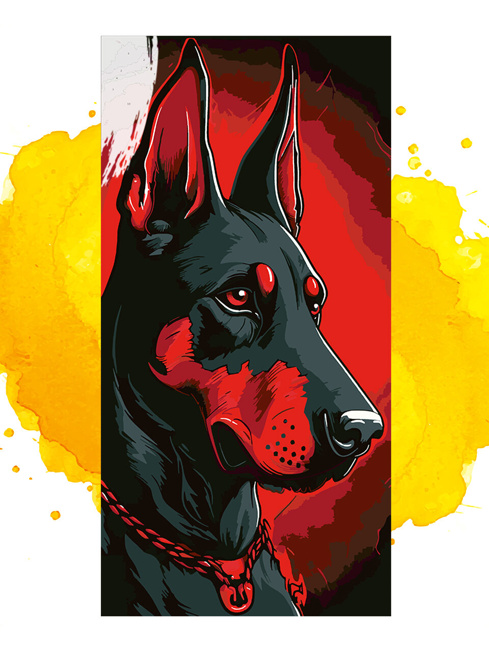 Картина по номерам на холсте Доберман Red Арт, 30 х 60 см