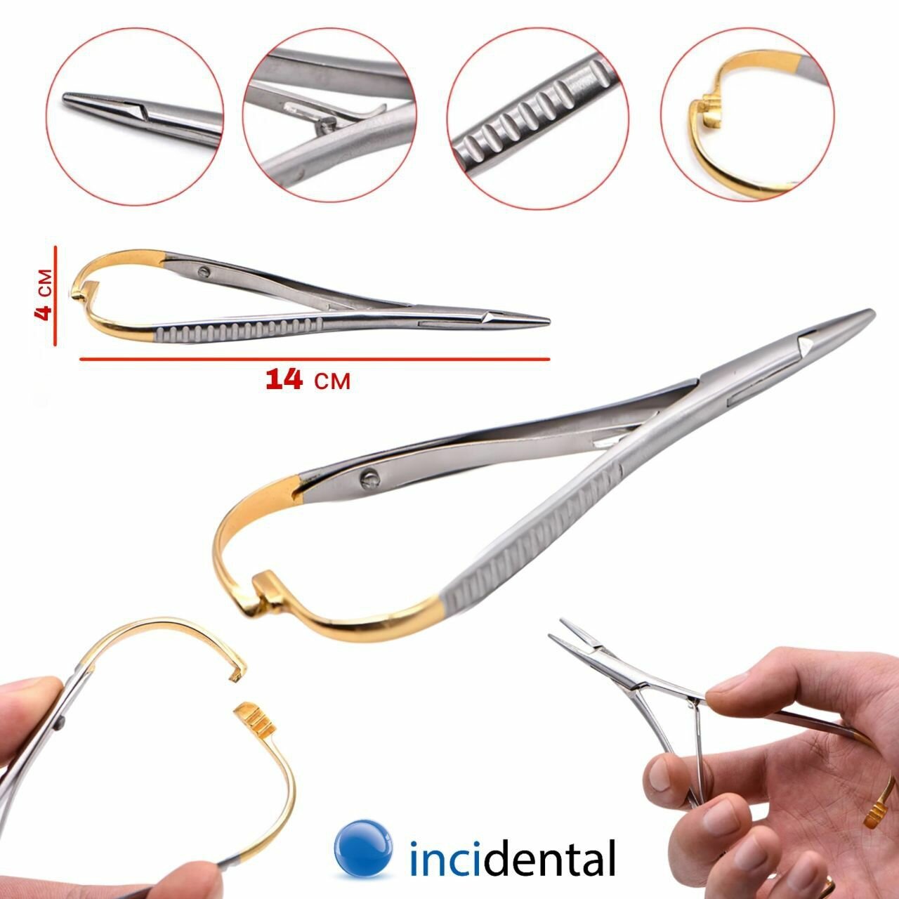 Многофункциональный Иглодержатель-зажим Матье (Matheu)-Incidental для эластичной лигатуры . (зажим стоматологический, зажим ортодонтический, иглодержатель стоматологический)